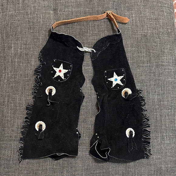 Costumes | Kids Leather Chaps Handmade Western Cowboy Fringe Youth ...